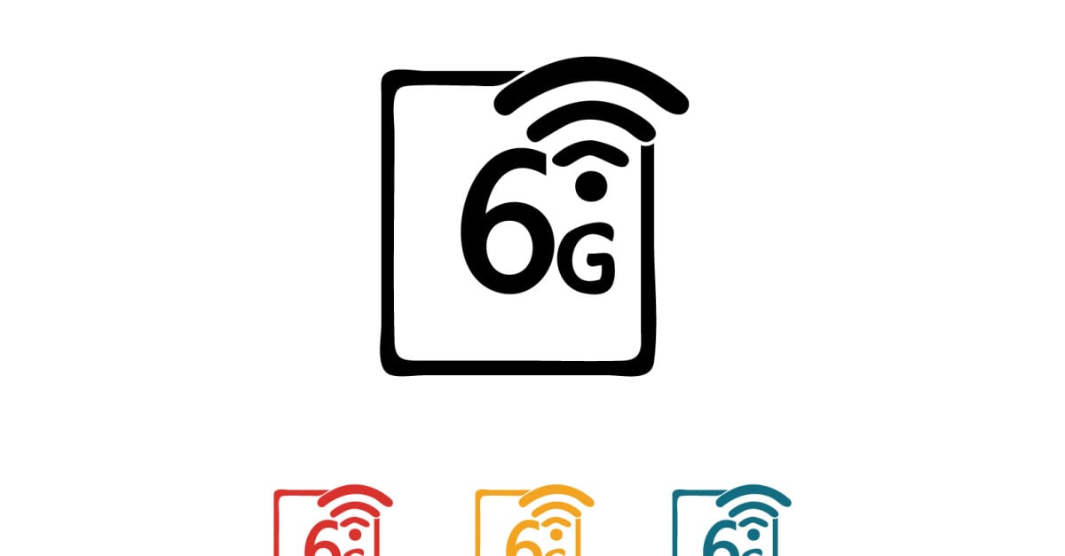 6G signal network tecknology logo vector icon v3