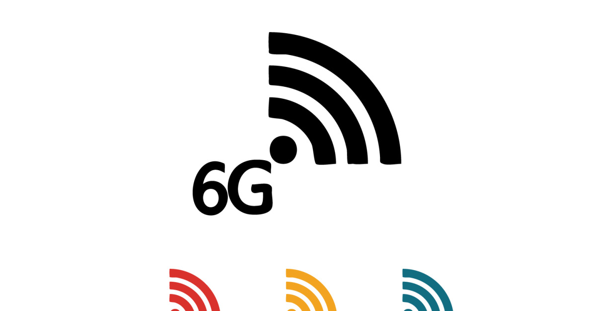 6G signal network tecknology logo vector icon v41