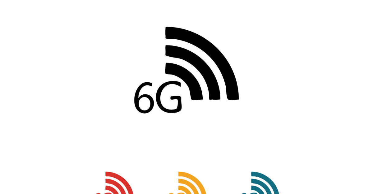 6G signal network tecknology logo vector icon v42