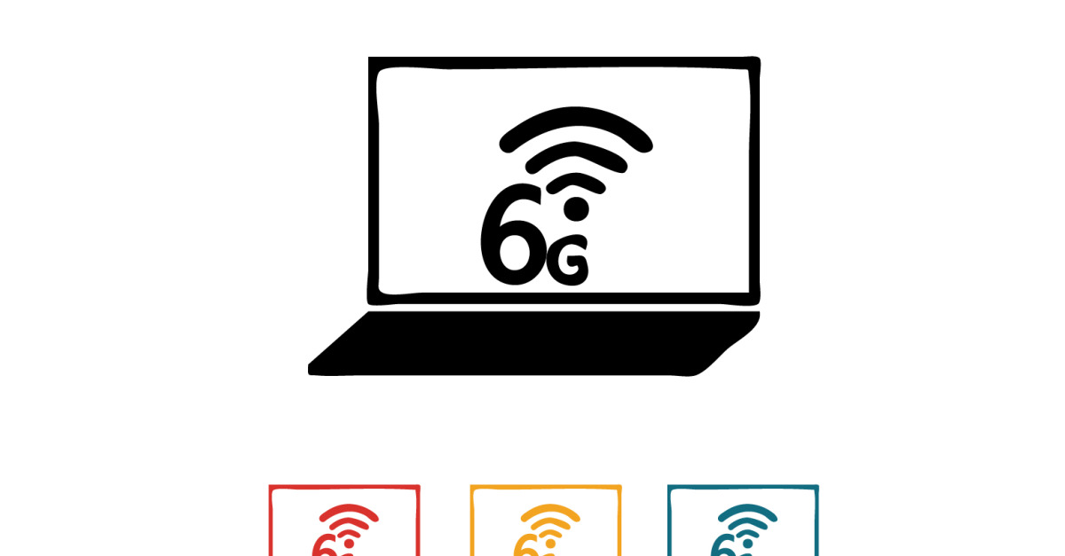 6G signal network tecknology logo vector icon v4
