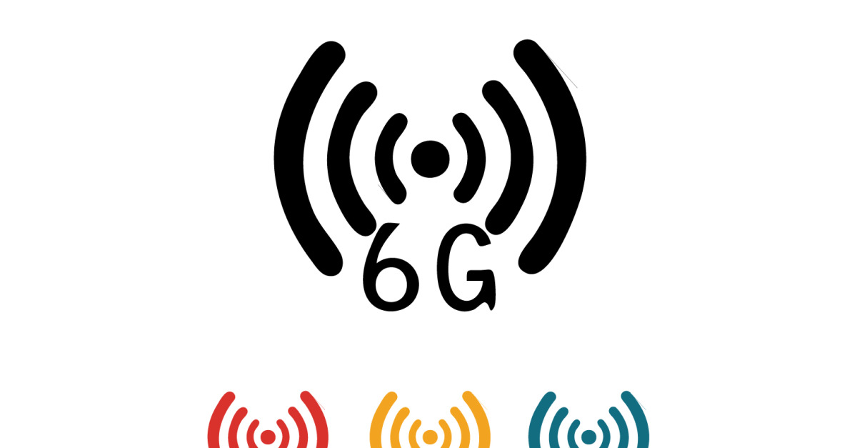 6G signal network tecknology logo vector icon v7