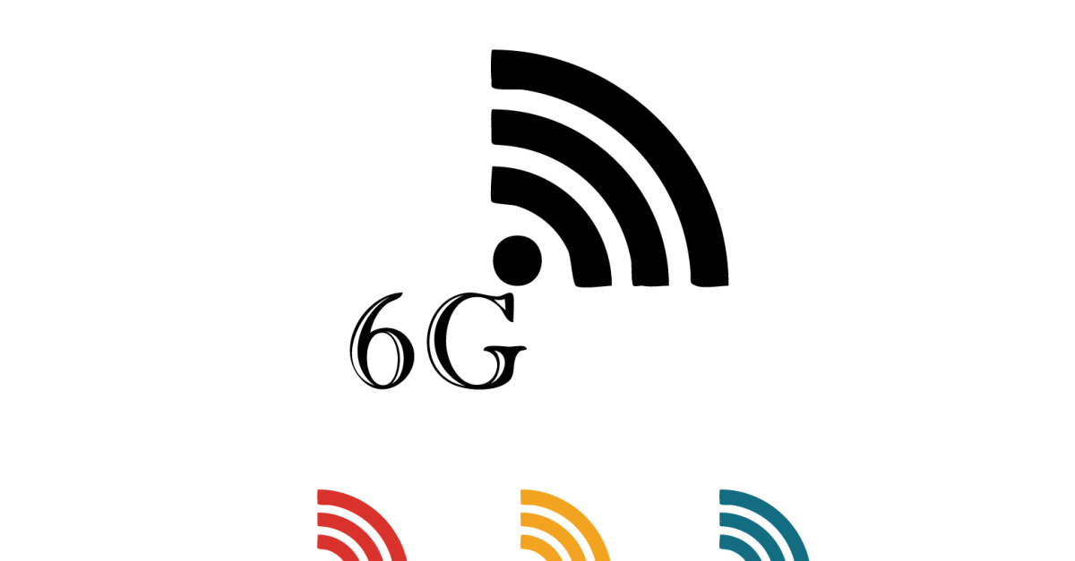 6G signal network tecknology logo vector icon v8