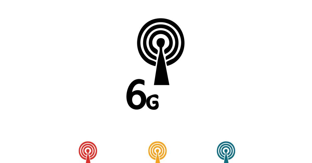 6G signal network tecknology logo vector icon v9
