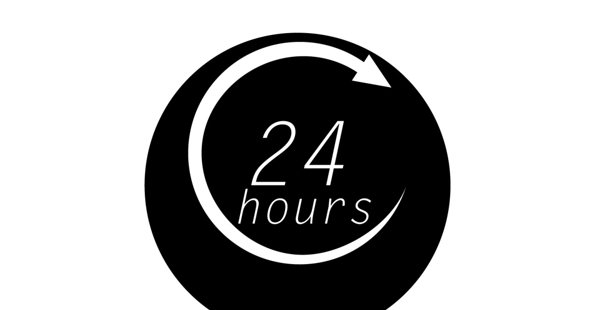 24 timmars tid ikon logotyp design v67 - TemplateMonster