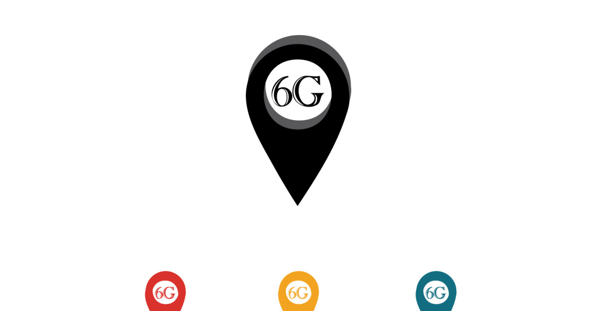 6G signal network tecknology logo vector icon v34