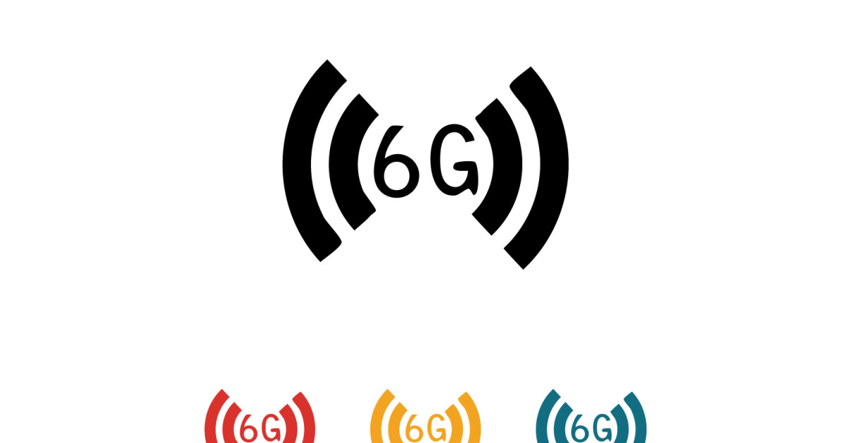 6G signal network tecknology logo vector icon v43