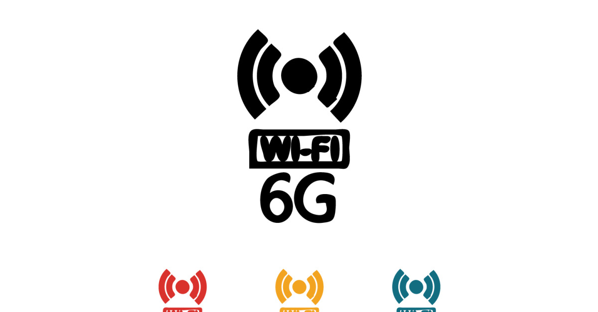 6G signal network tecknology logo vector icon v45
