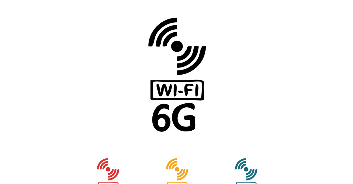 6G signal network tecknology logo vector icon v46