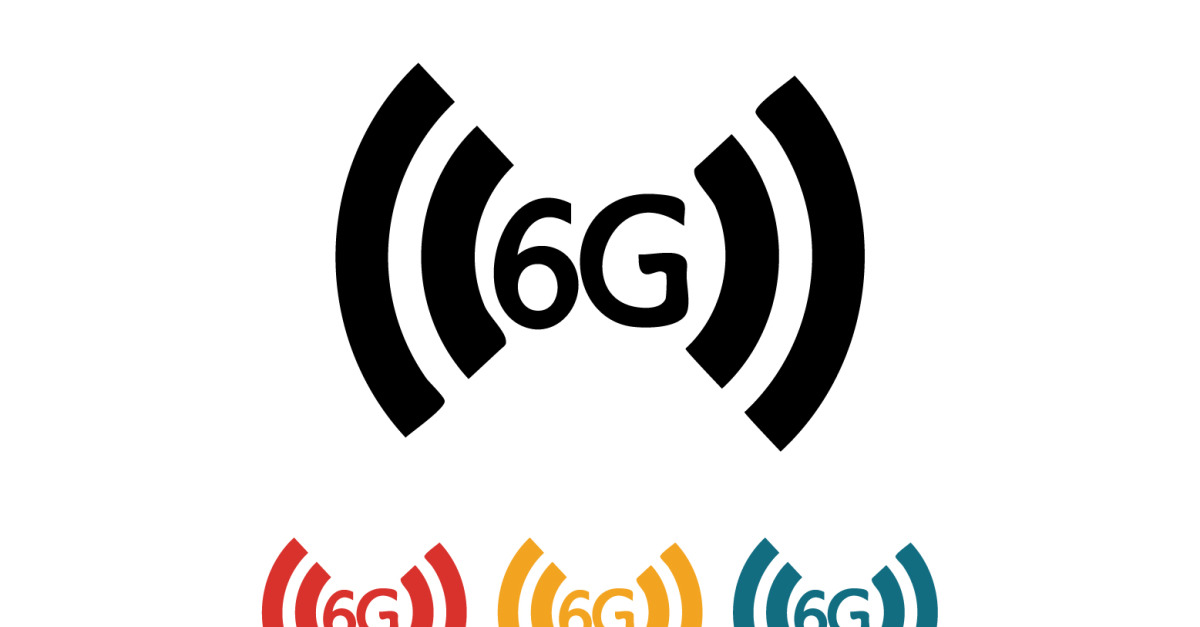 6G signal network tecknology logo vector icon v50