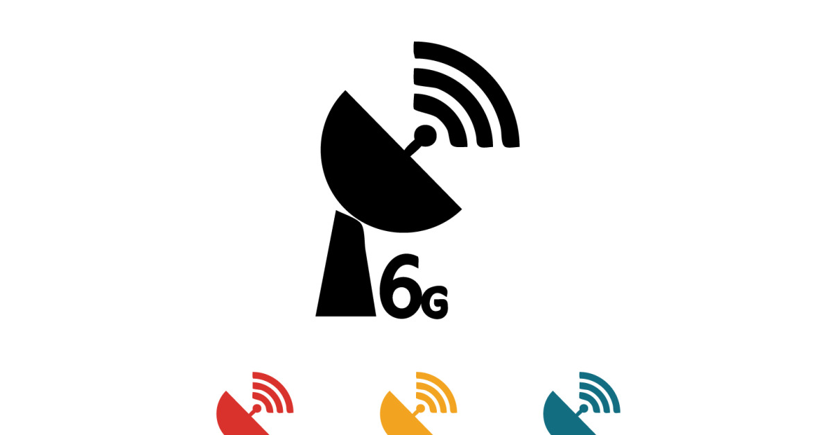 6G signal network tecknology logo vector icon v55