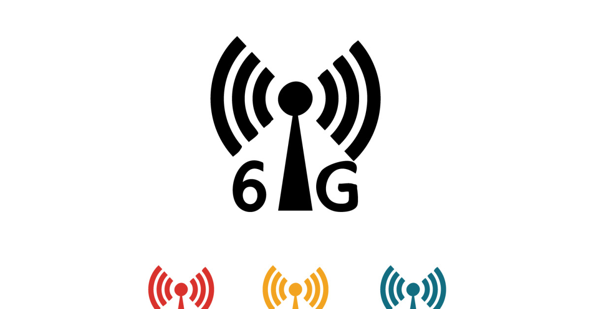 6G signal network tecknology logo vector icon v58