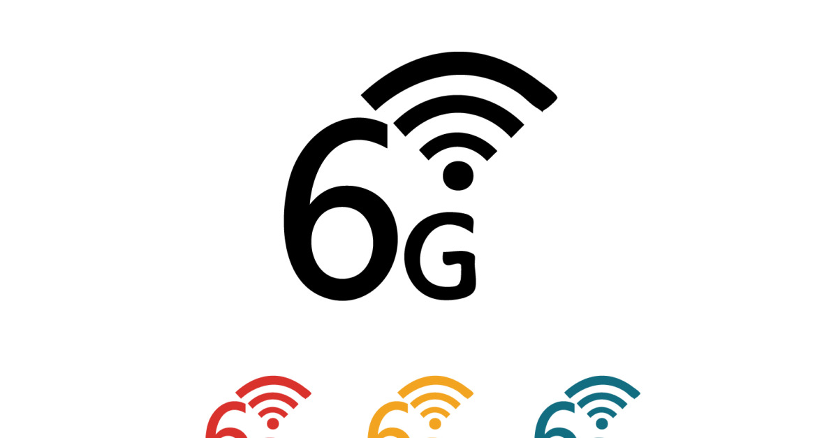 6G signal network tecknology logo vector icon v59