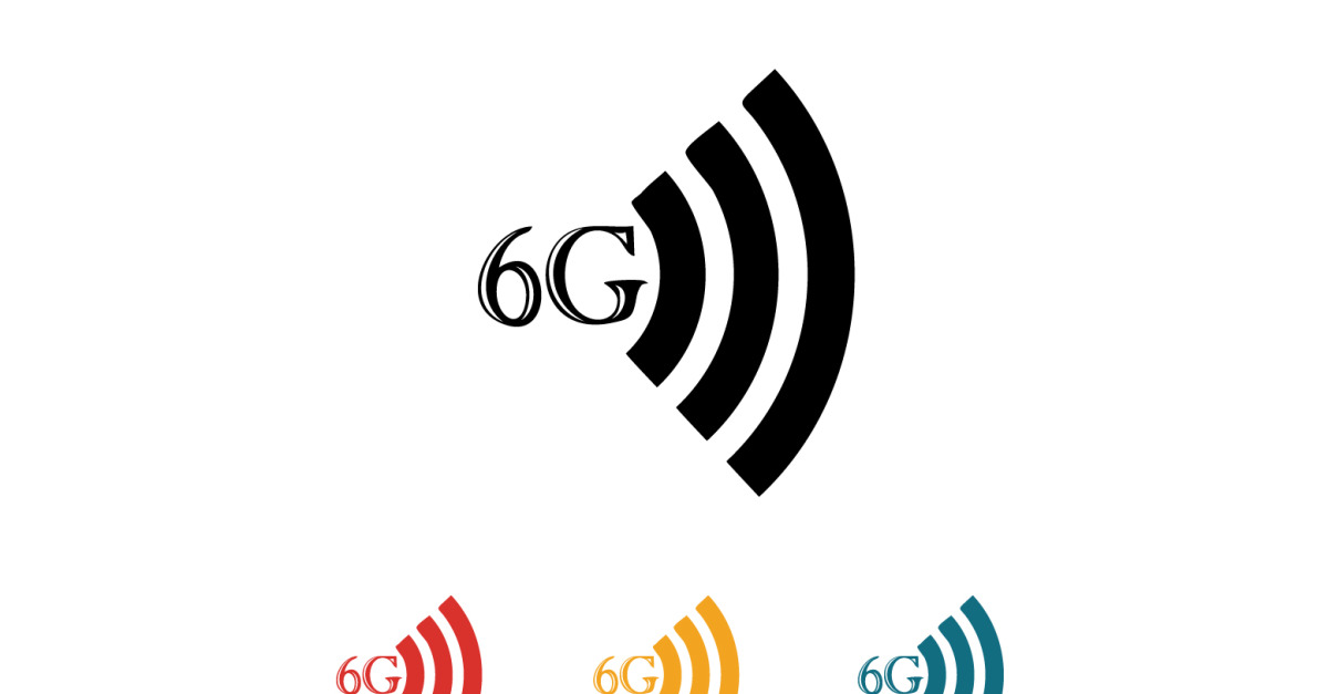 6G signal network tecknology logo vector icon v60