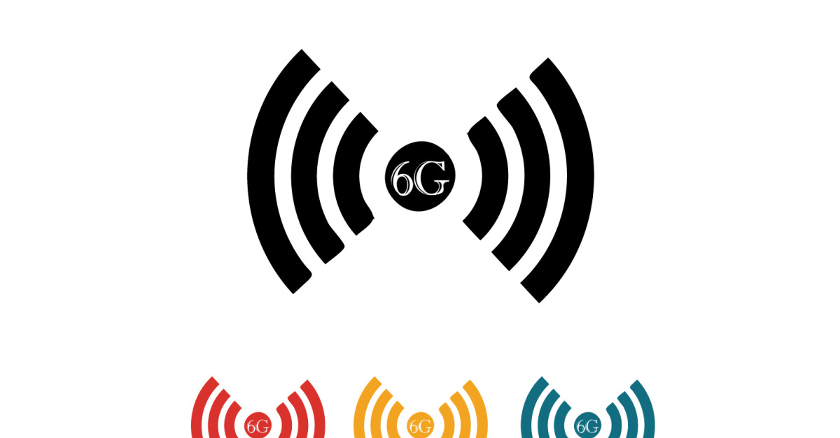 6G signal network tecknology logo vector icon v61