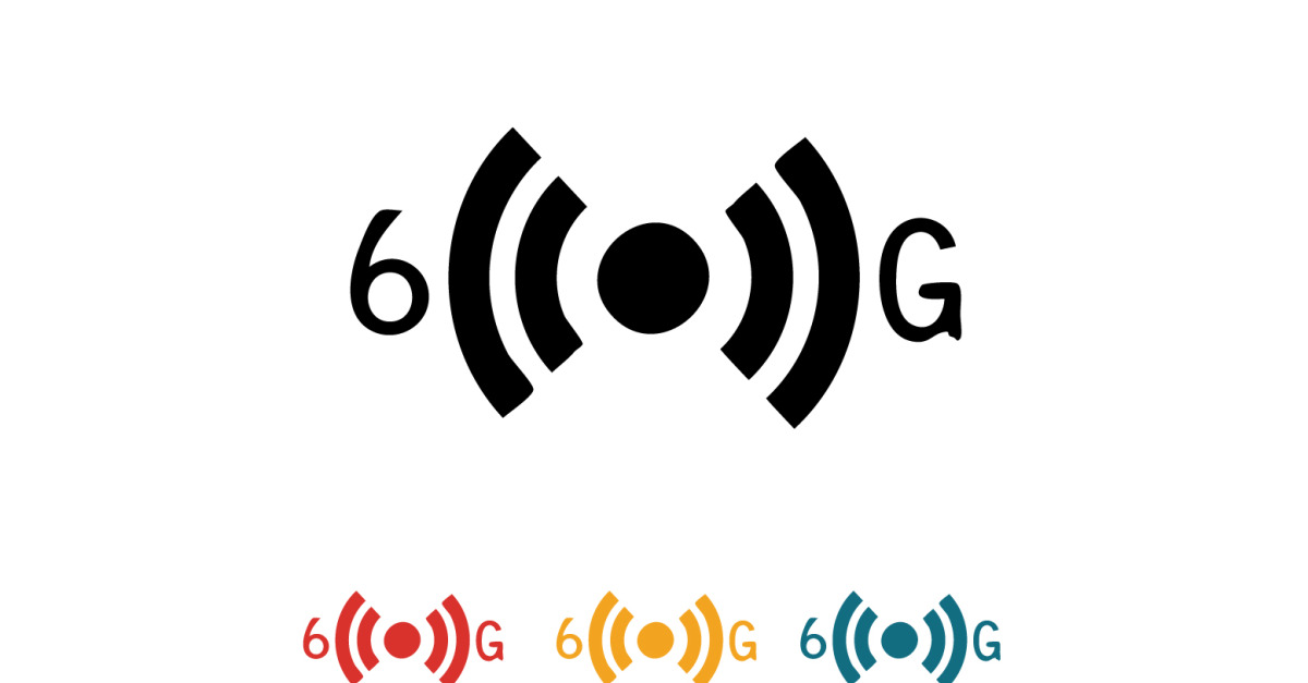6G signal network tecknology logo vector icon v62