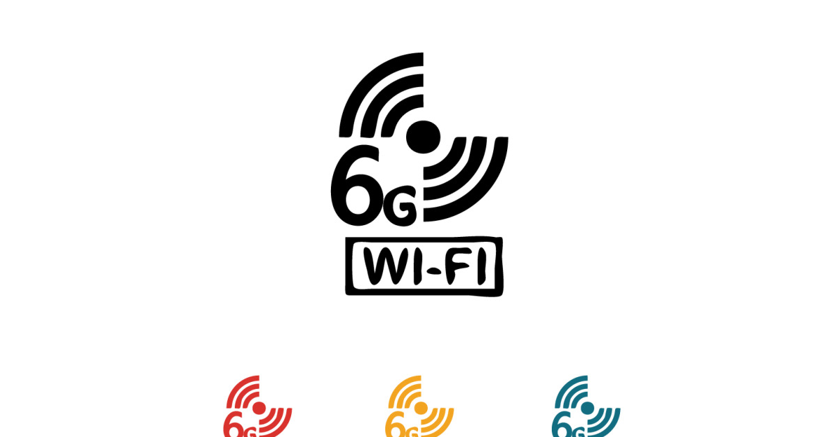 6G signal network tecknology logo vector icon v63