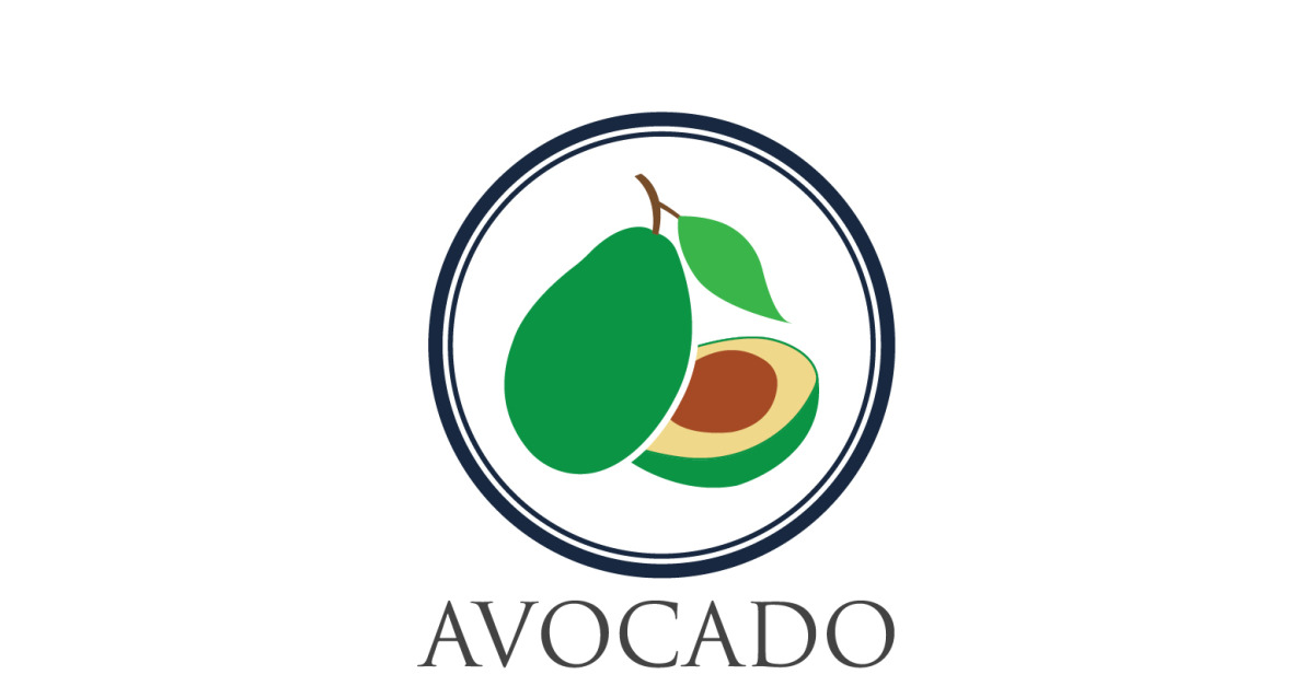Avocado fruits icon vector logo design v1 - TemplateMonster