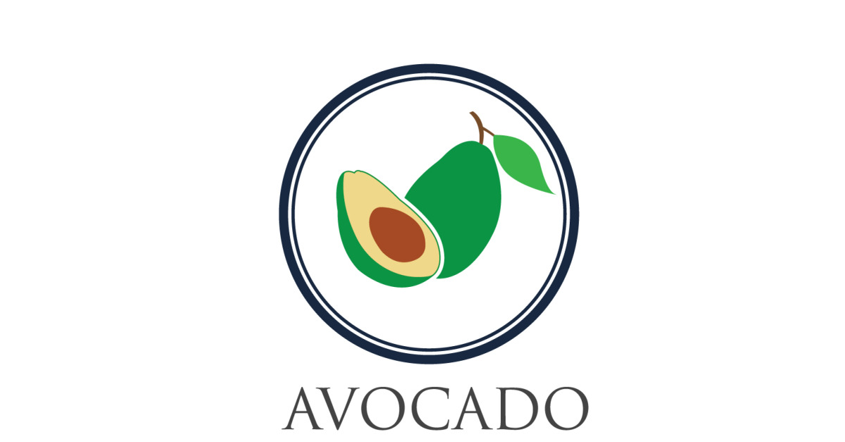 Avokádo ovoce ikona vektorové logo design v4
