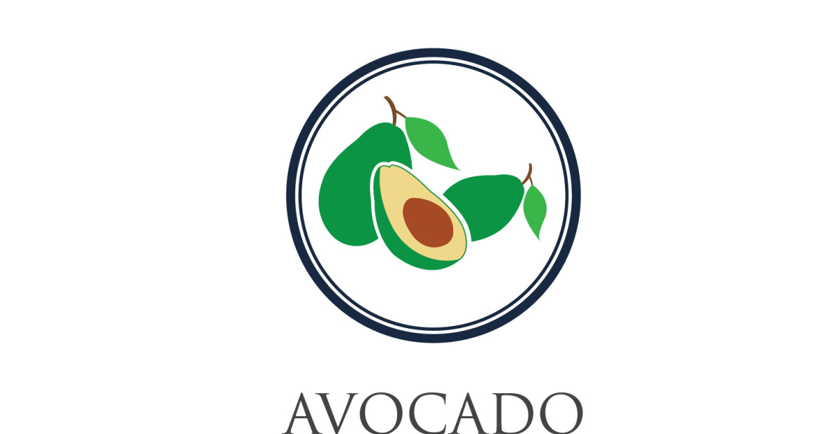 Diseño de logotipo vectorial de icono de frutas de aguacate v11