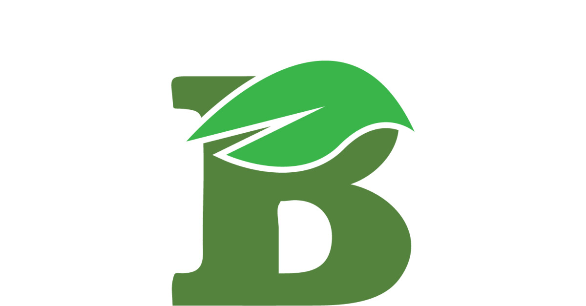 B letra hoja verde nombre inicial v36 - TemplateMonster