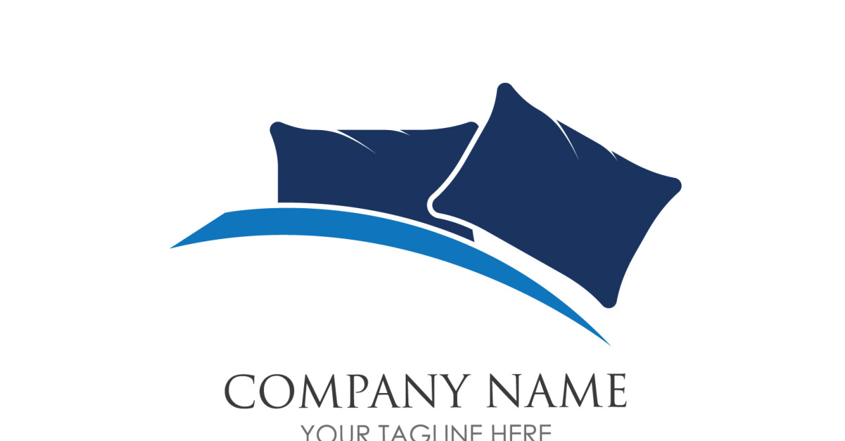 Icône du logo de l'hôtel lit et oreiller v60