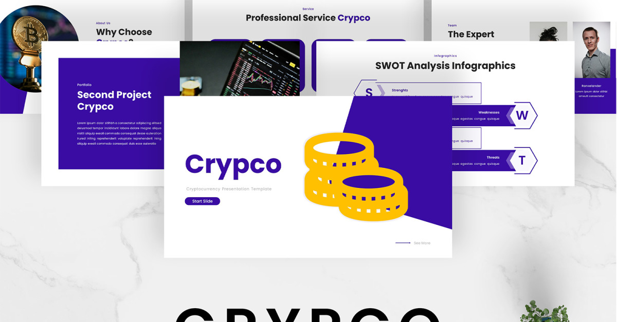 Crypco: modello PowerPoint di criptovaluta - TemplateMonster