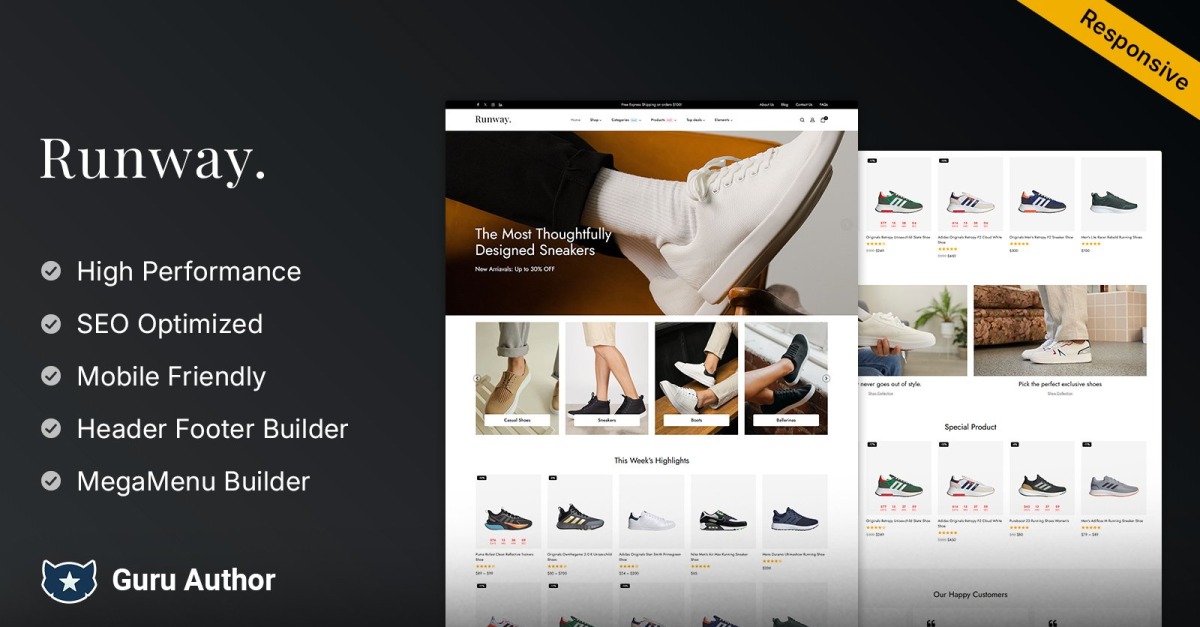 Runway - Shoes and Fashion Elementor WooCommerce Theme