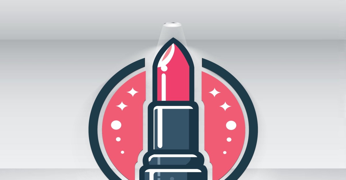 Modèle de logo de rouge à lèvres de maquillage vectoriel