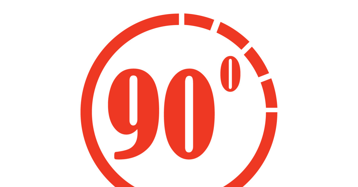 90 degree angle rotation icon symbol logo v13