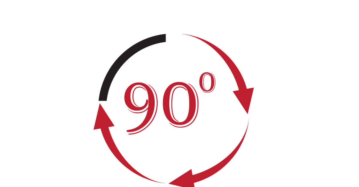 90 degree angle rotation icon symbol logo v15