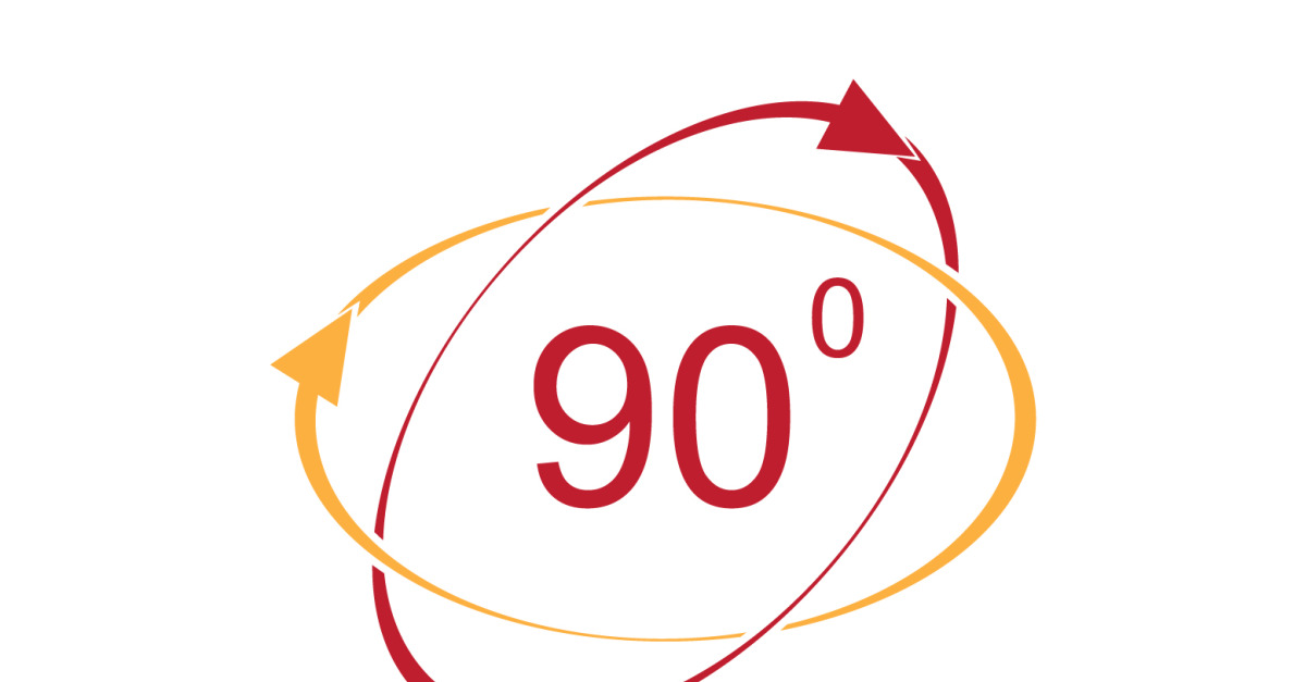 90 degree angle rotation icon symbol logo v17