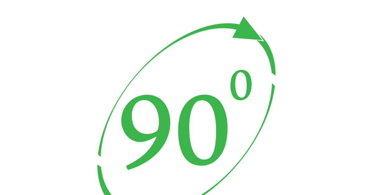 90 degree angle rotation icon symbol logo v18