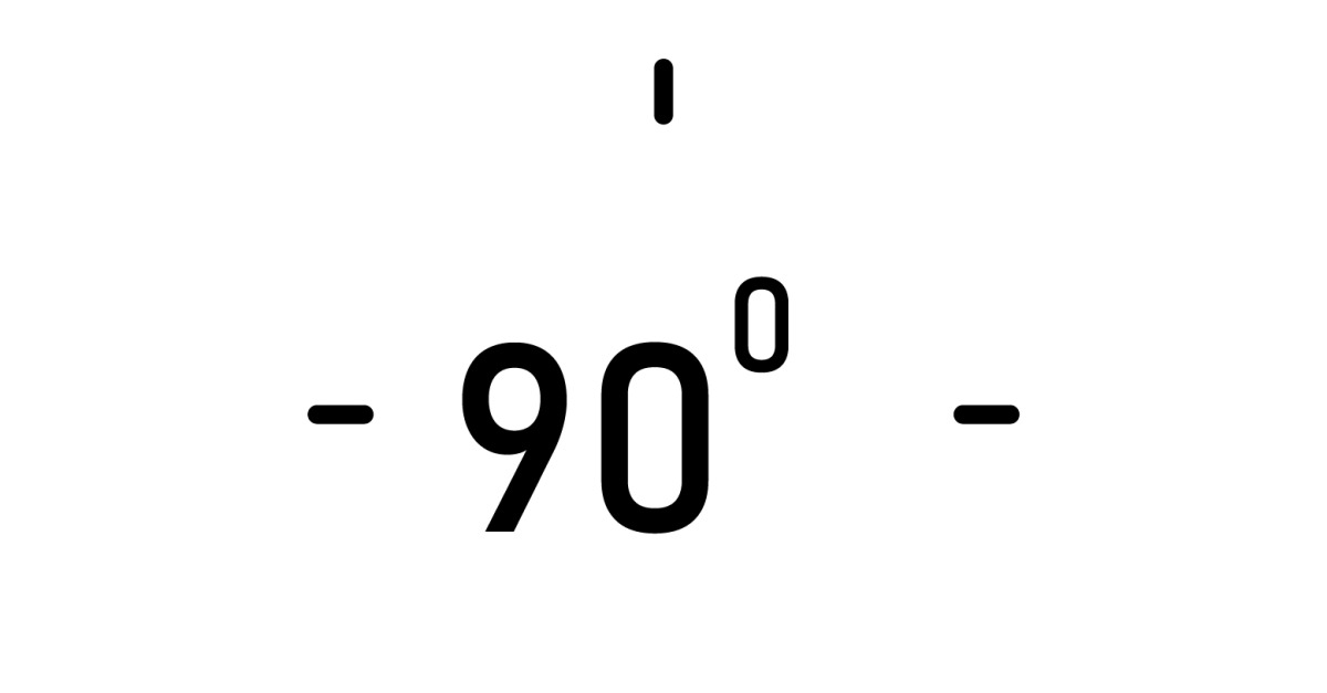 90 degree angle rotation icon symbol logo v19