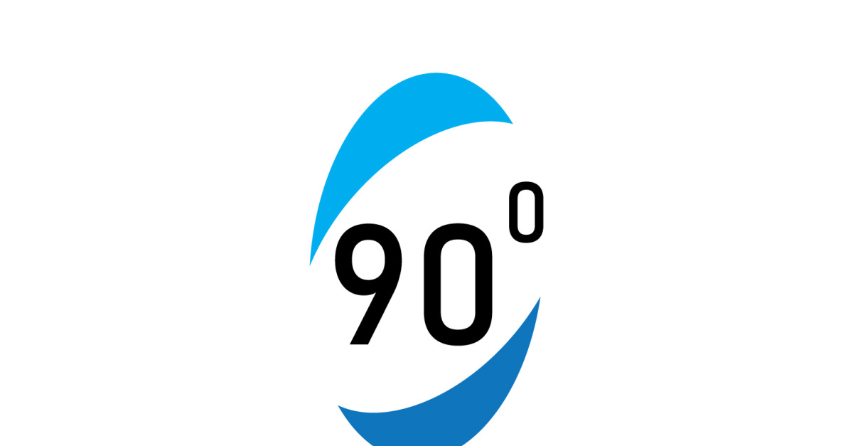 90 degree angle rotation icon symbol logo v27