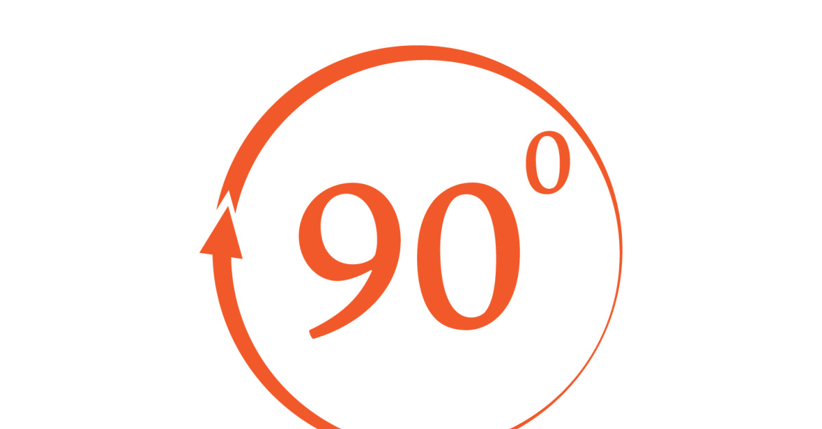 90 Degree Angle Rotation Icon Symbol Logo V2