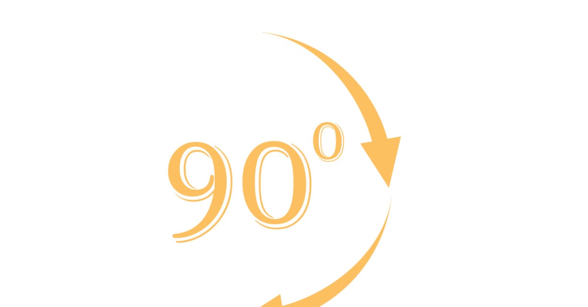 90 degree angle rotation icon symbol logo v31
