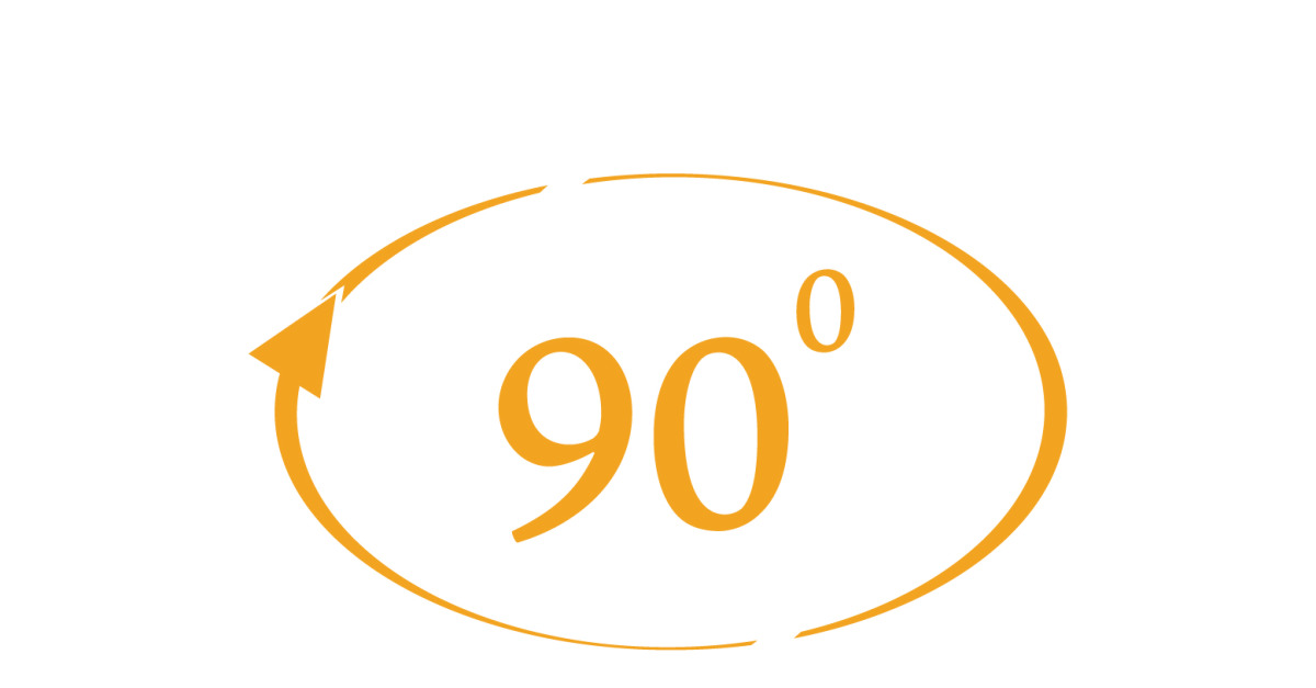 90 degree angle rotation icon symbol logo v34