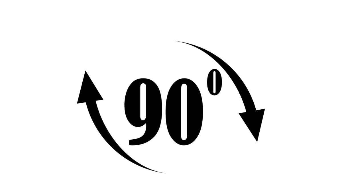 90 degree angle rotation icon symbol logo v37