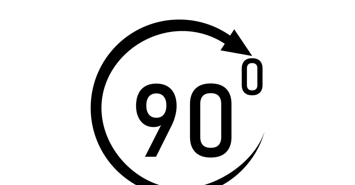 90 degree angle rotation icon symbol logo v3