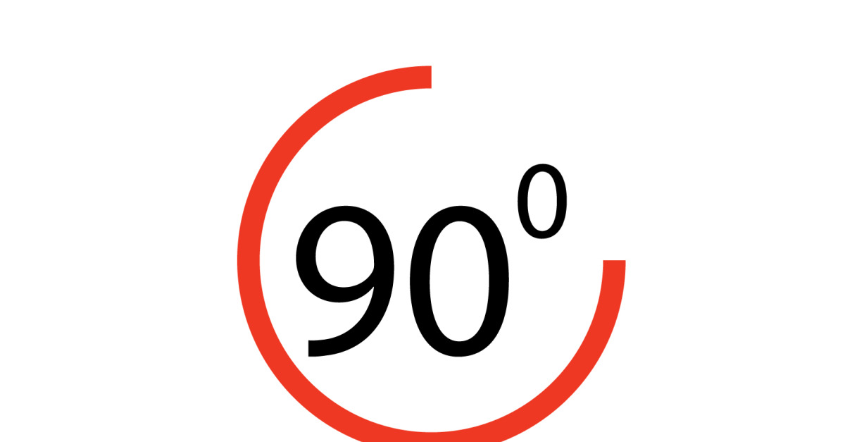 90 degree angle rotation icon symbol logo v40