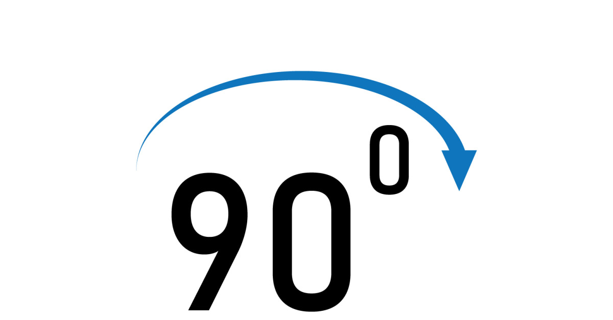 90 degree angle rotation icon symbol logo v43