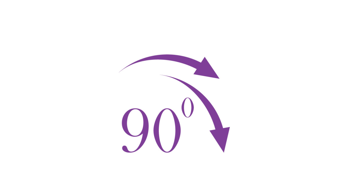 90 degree angle rotation icon symbol logo v46