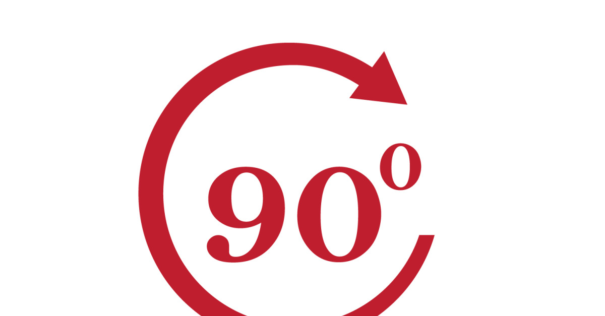 90 degree angle rotation icon symbol logo v4