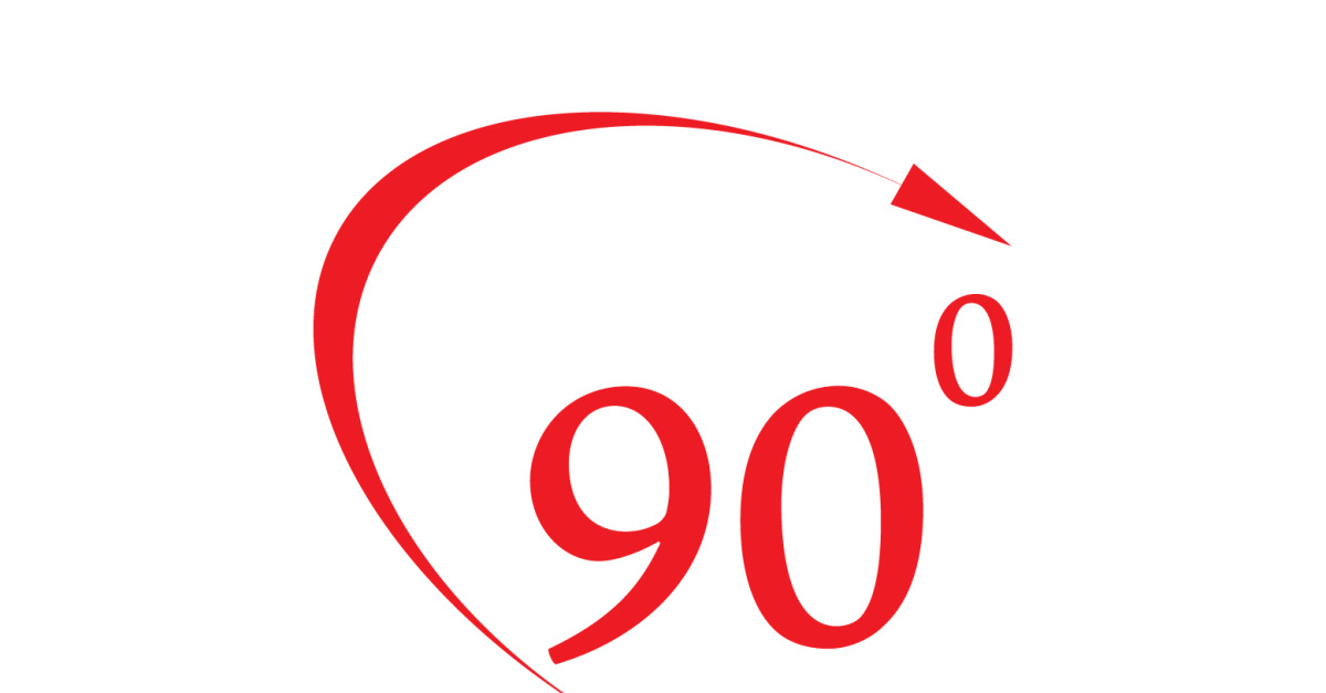 90 degree angle rotation icon symbol logo v50