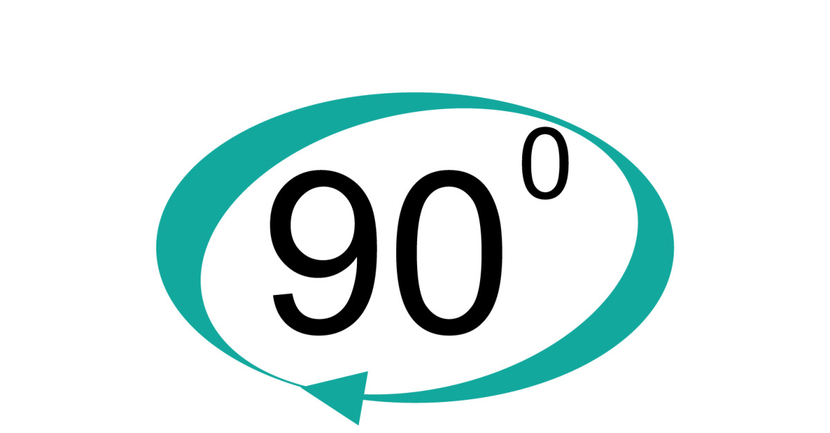 90 degree angle rotation icon symbol logo v57