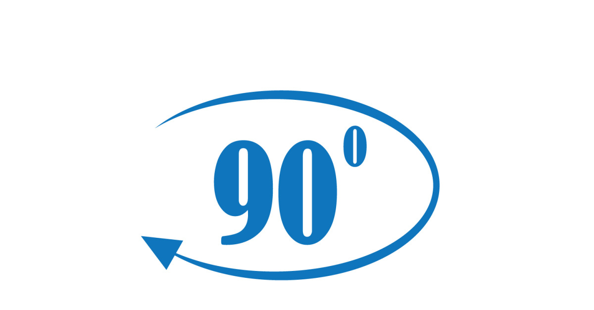 90 degree angle rotation icon symbol logo v5