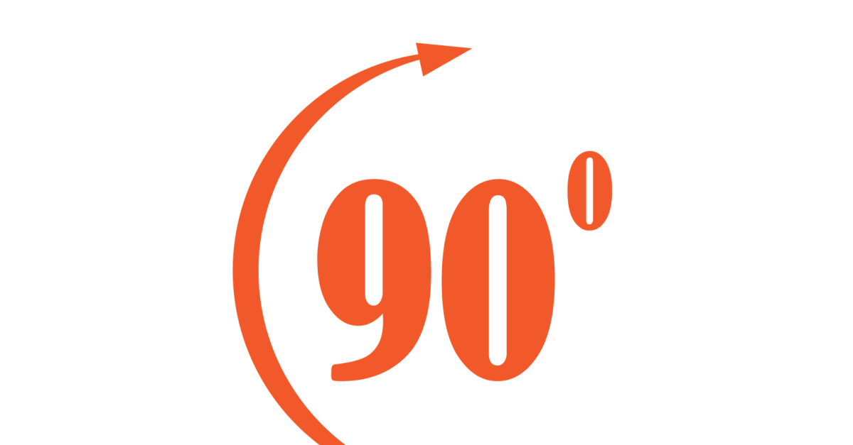 90 derece açı döndürme simgesi sembol logosu v61