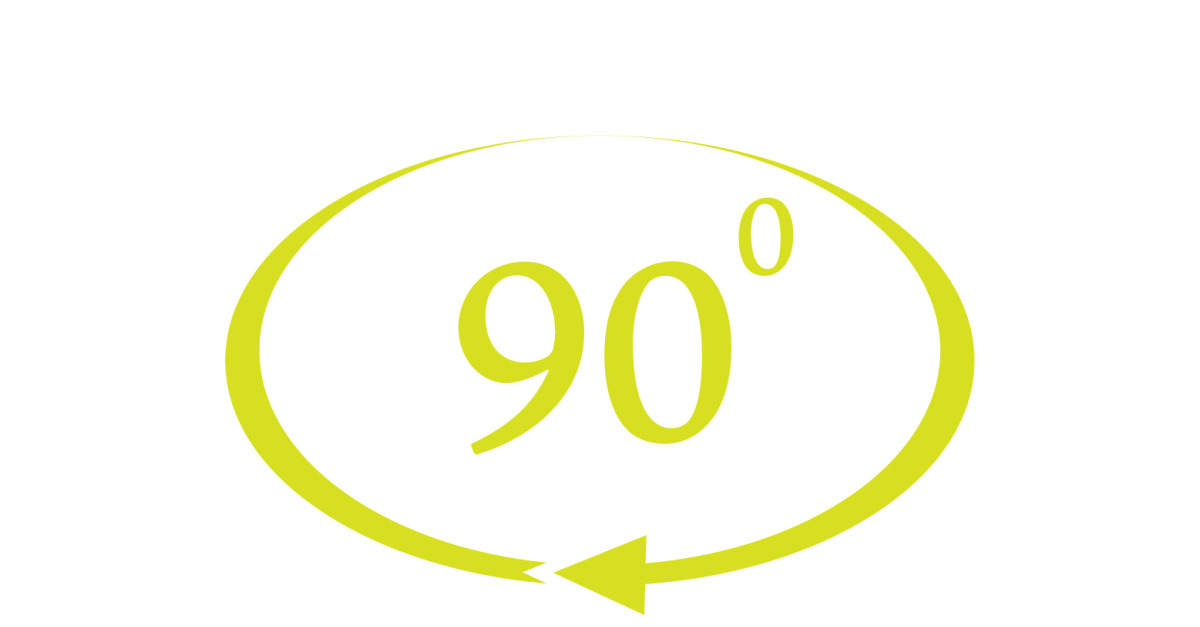 Logo simbolo icona rotazione angolo di 90 gradi v10