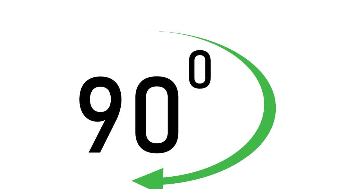 Logo simbolo icona rotazione angolo di 90 gradi v11