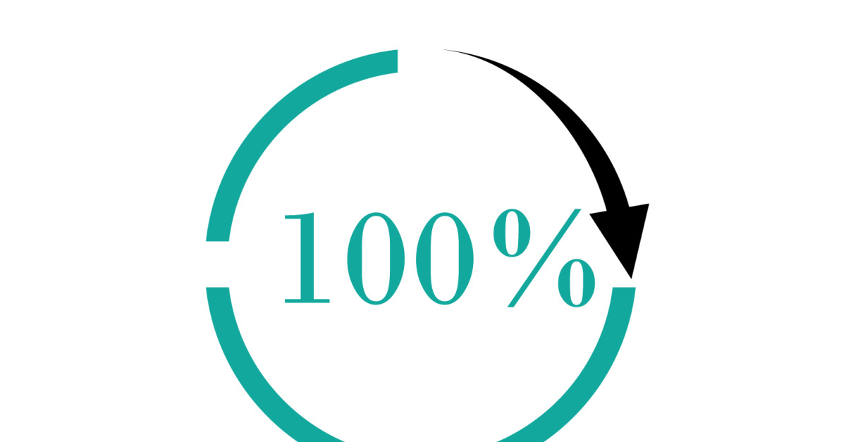 100 persent icon symbol logo version v22 - TemplateMonster